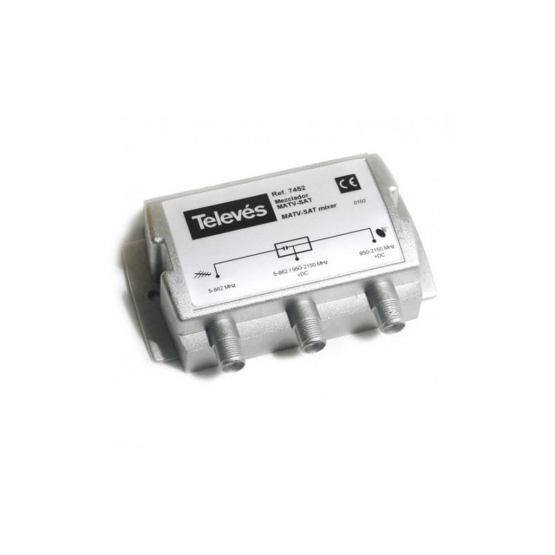 TDT-Satellite Mixer 2e/1s RF+FI Televes 745210 MATV-FI 2e/1s-F DC